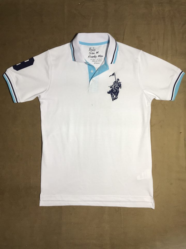 Áo thun Polo nam cổ bẻ tay ngắn màu trắng Franky Max size M hàng mỹ ...